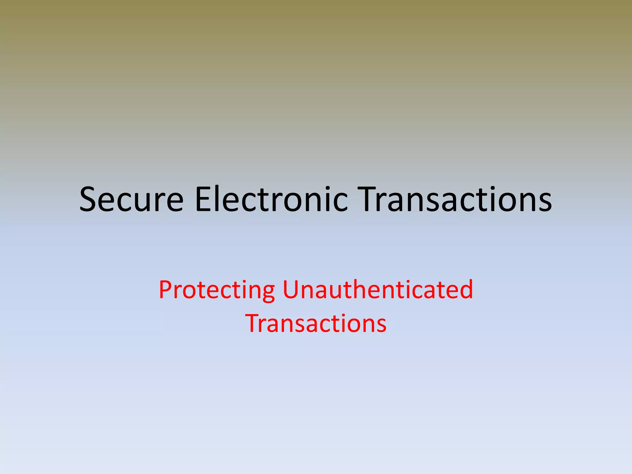 Secure electronic transaction | PPSX