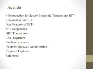 Secure electronic transactions (SET) | PPT