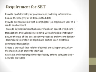 Secure electronic transactions (SET) | PPT