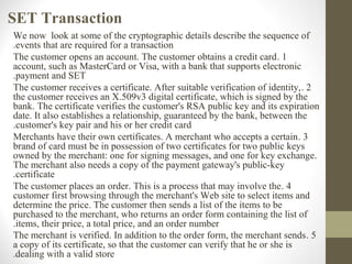 Secure electronic transactions (SET) | PPT