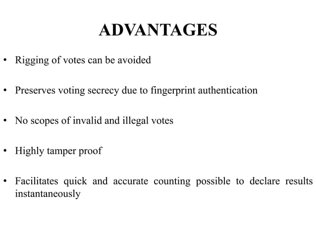 Secure electronic voting system using fingerprint technique | PPTX