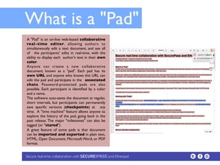 Secure real-time collaboration with SecurePass and Etherpad | PDF