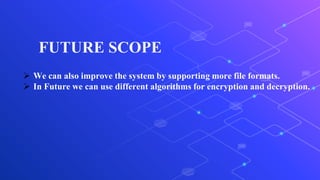 secure file storage on cloud using hybrid Cryptography ppt.pptx | Cloud Computing | Internet