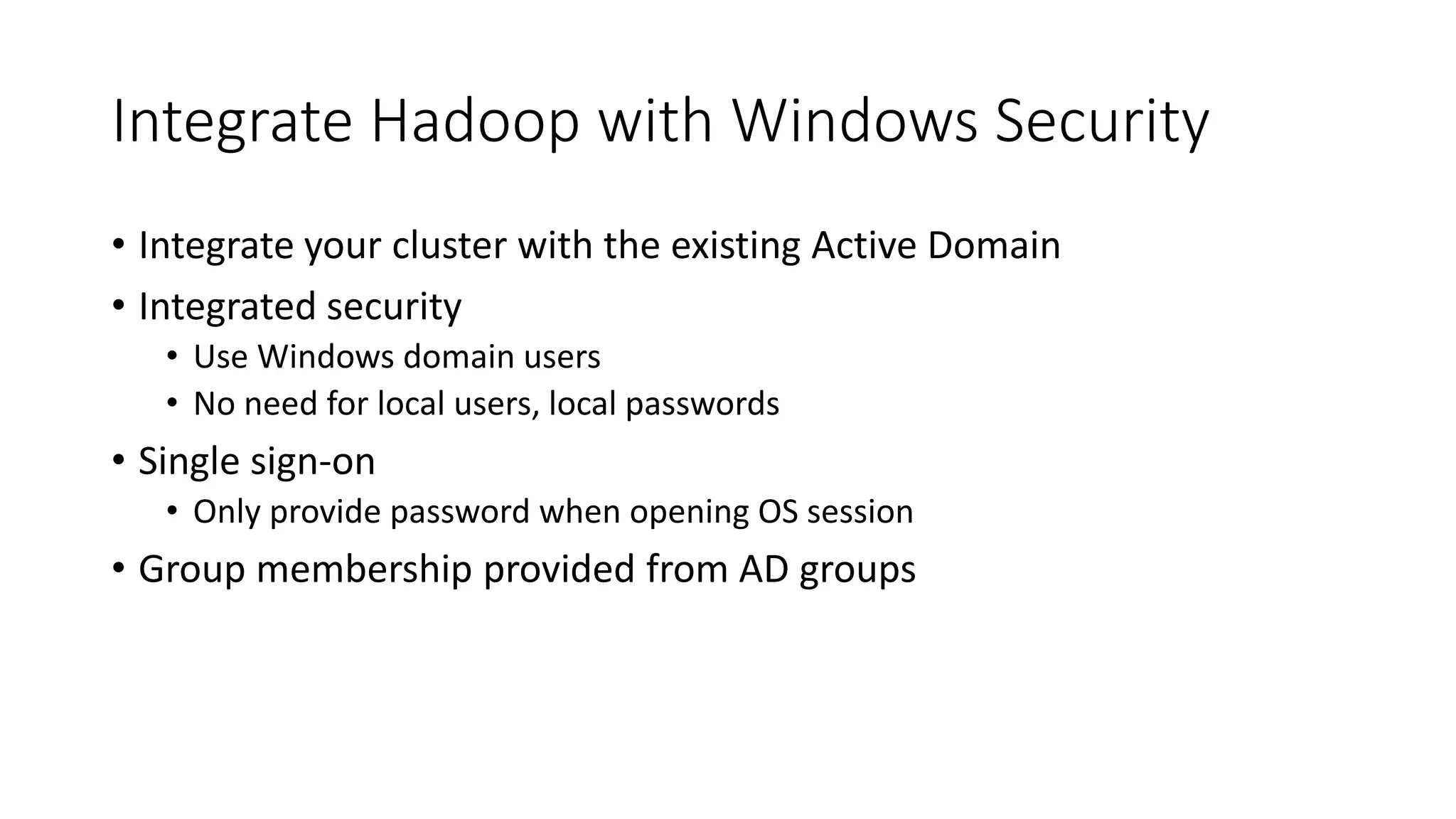 Secure Hadoop Clusters On Windows Platform Ppt