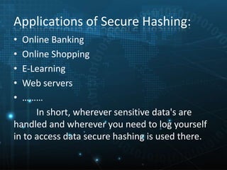 Secure Hashing Techniques - Introduction | PPTX