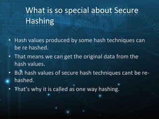 Secure Hashing Techniques - Introduction | PPTX | Programming Languages | Computing