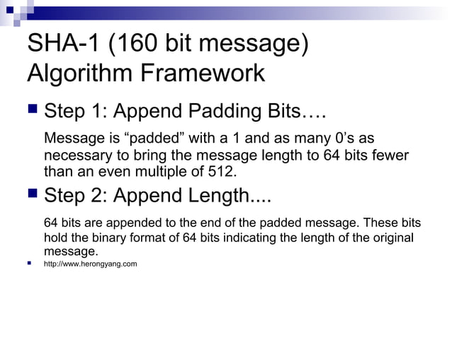 Secure hashing algorithm | PPT