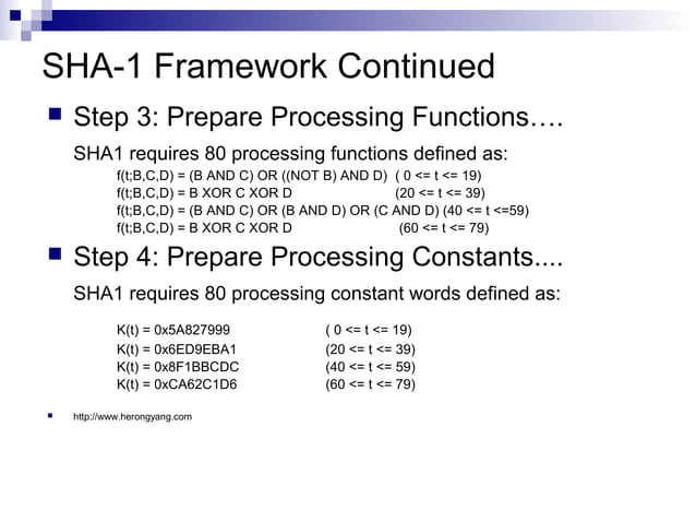Secure hashing algorithm | PPT