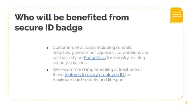 Secure ID Badges- Badge Pass | PPTX