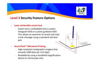 Secure identification cards raising the bar to duplication | PPT