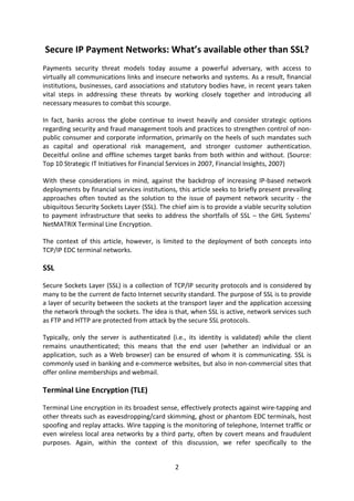 Secure ip payment networks what's available other than ssl - final | PDF | Information and ...