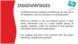 Secure mining of association rules in horizontally distributed databases | PPT