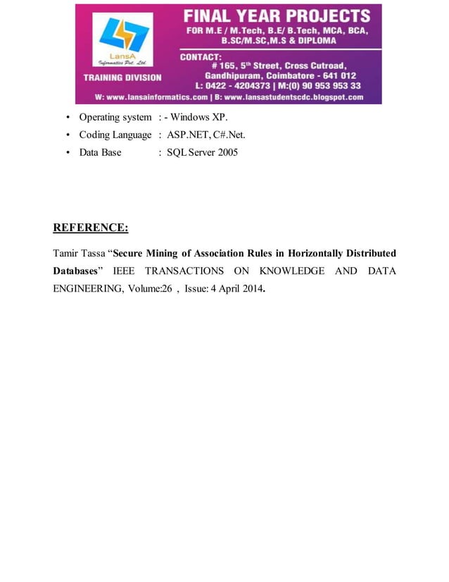Secure Mining Of Association Rules In Horizontally Distributed
