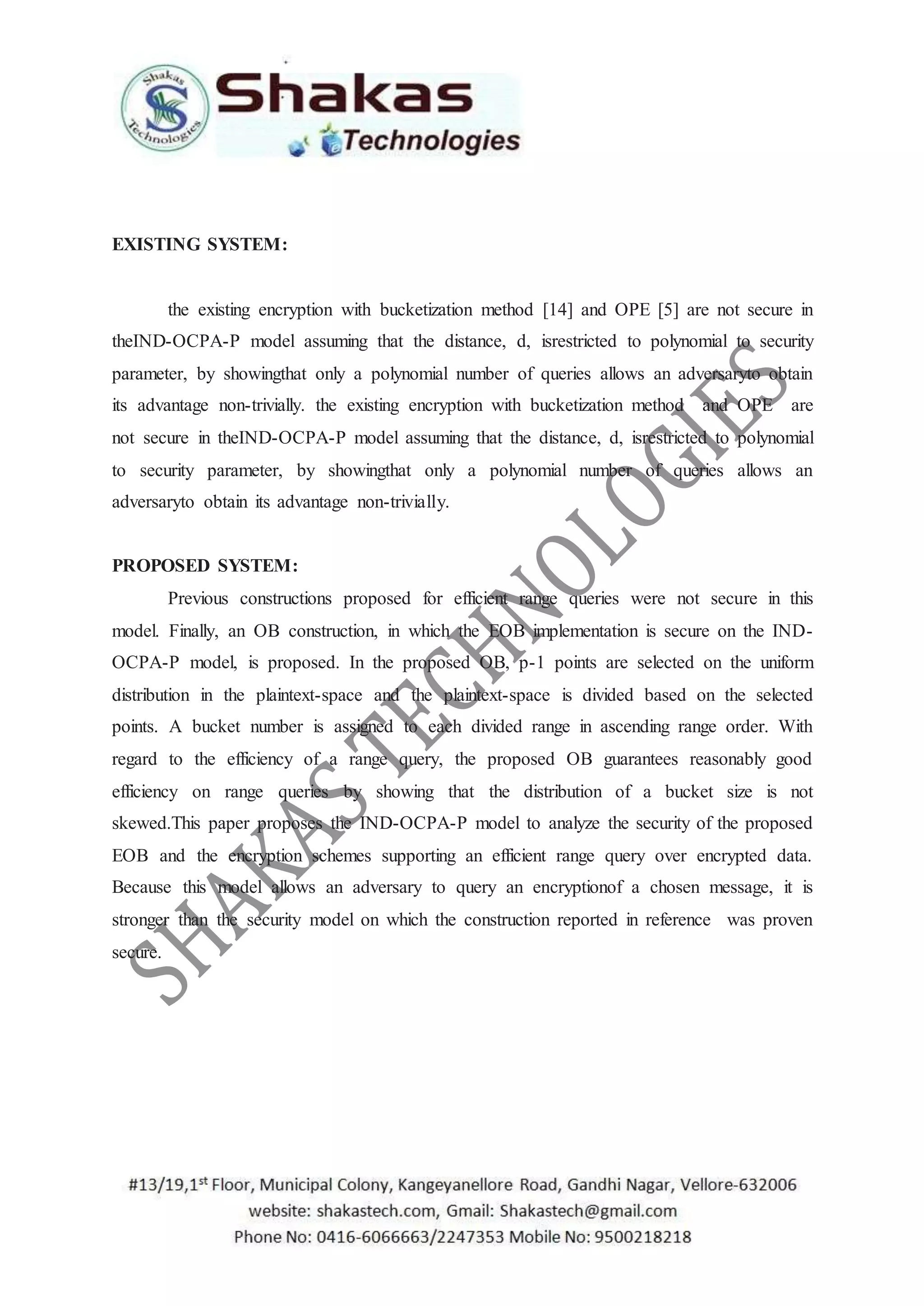 Secure ordered bucketization | DOCX | Databases | Computer Software and Applications