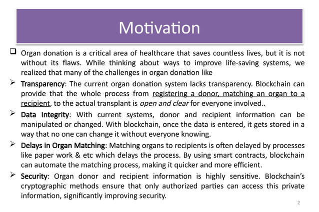 Secure Organ Donation Management Using Blockchainpptx