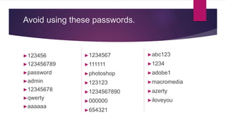 Secure passwords | PPT