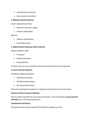 Secure Payment Methods for High-Value Deals with Buyer Protection | PDF