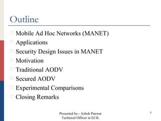 Secure Routing with AODV Protocol for MANET by Ashok Panwar | PPT