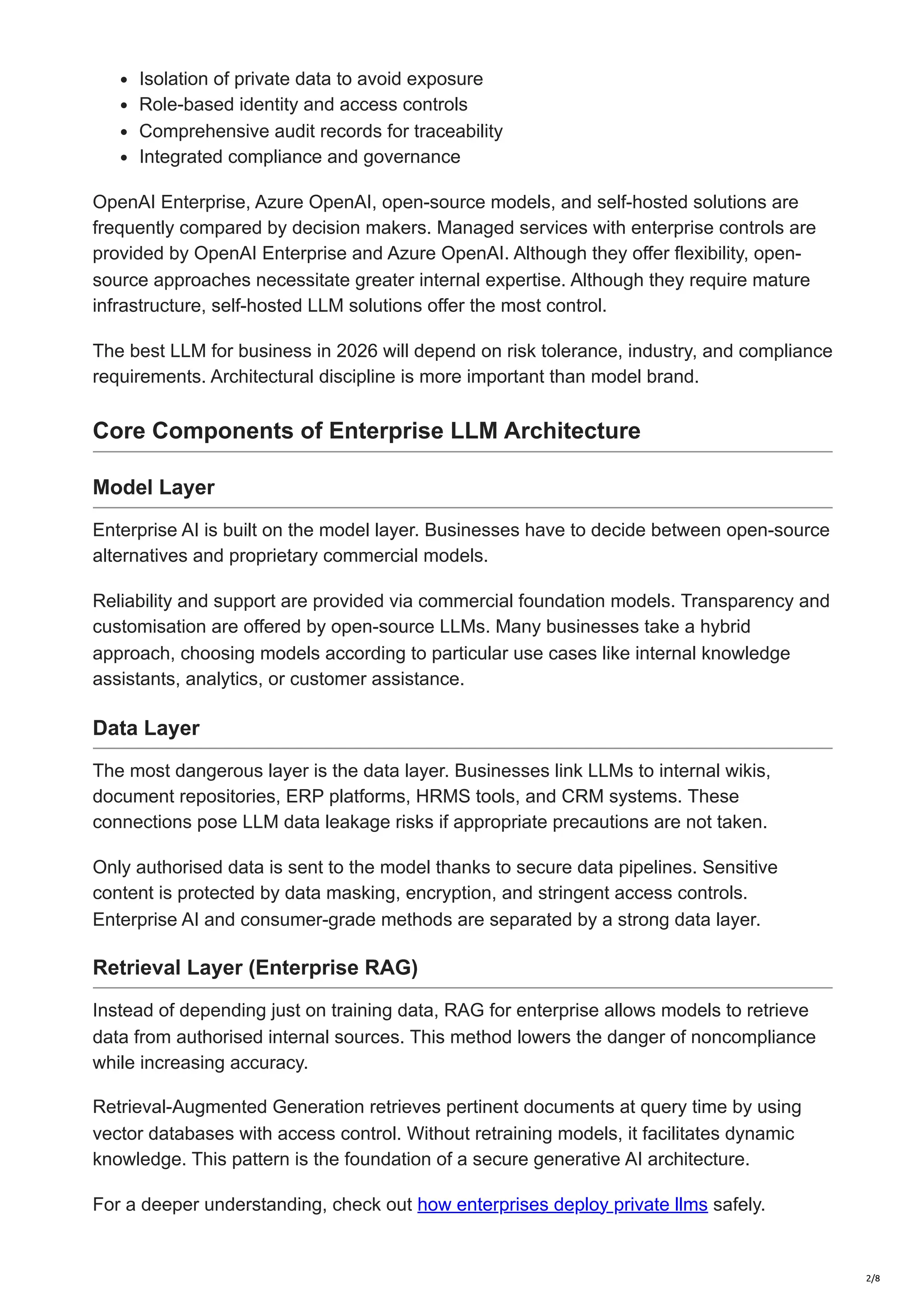 Enterprise LLM Architecture and Components: A Practical Guide for ...