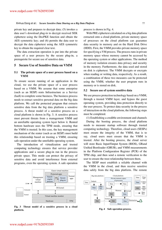 Secure Sensitive Data Sharing On A Big Data Platform Pdf Internet