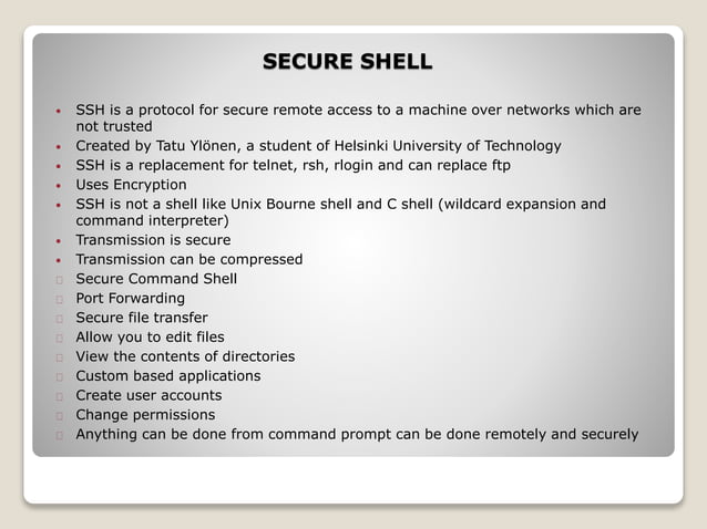 Secure shell | PPT