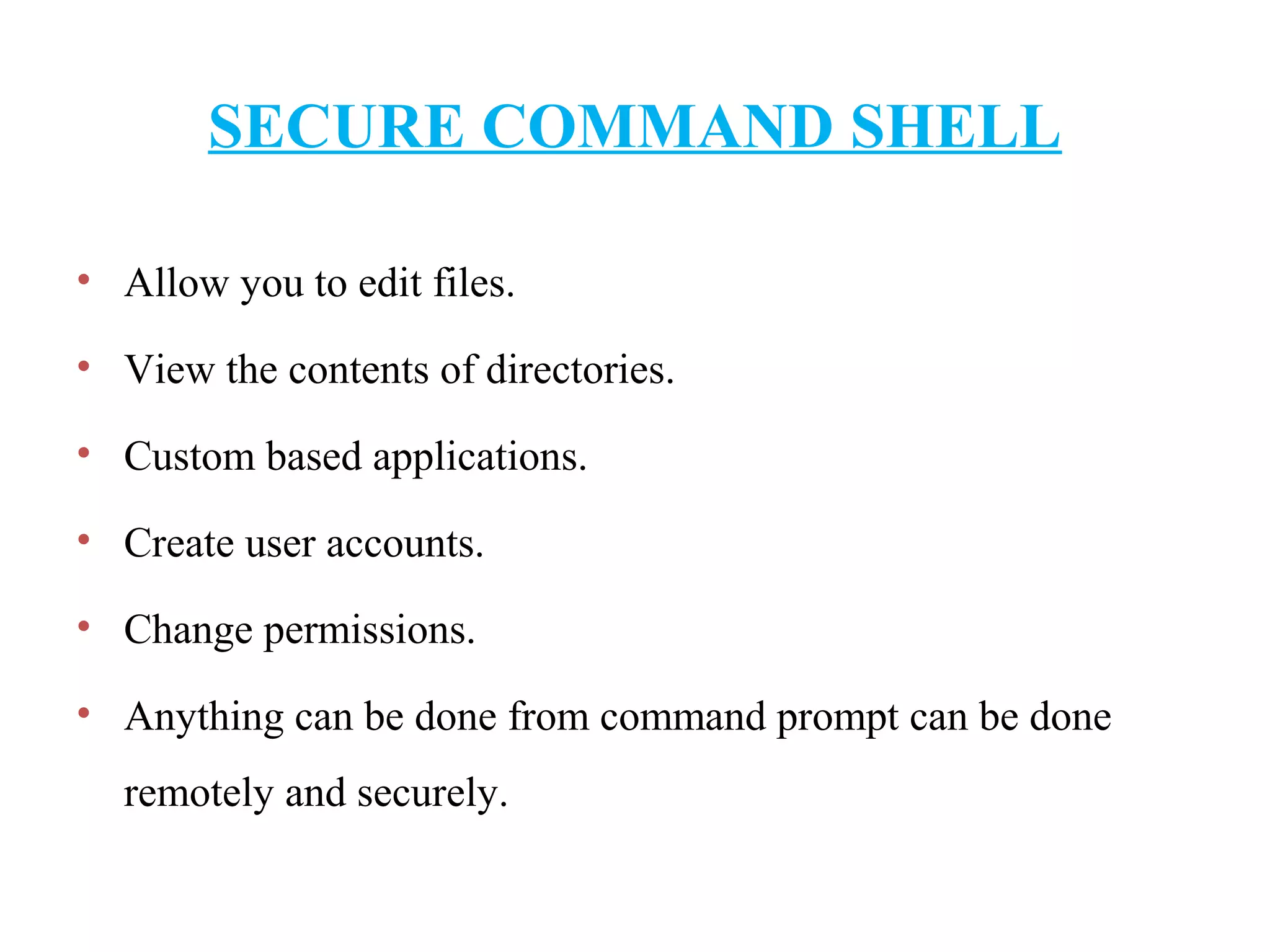 Secure shell ppt | PPT