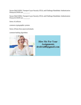 Secure Shell (SSH)- Transport Layer Security (TLS)- and Challenge Hand ...