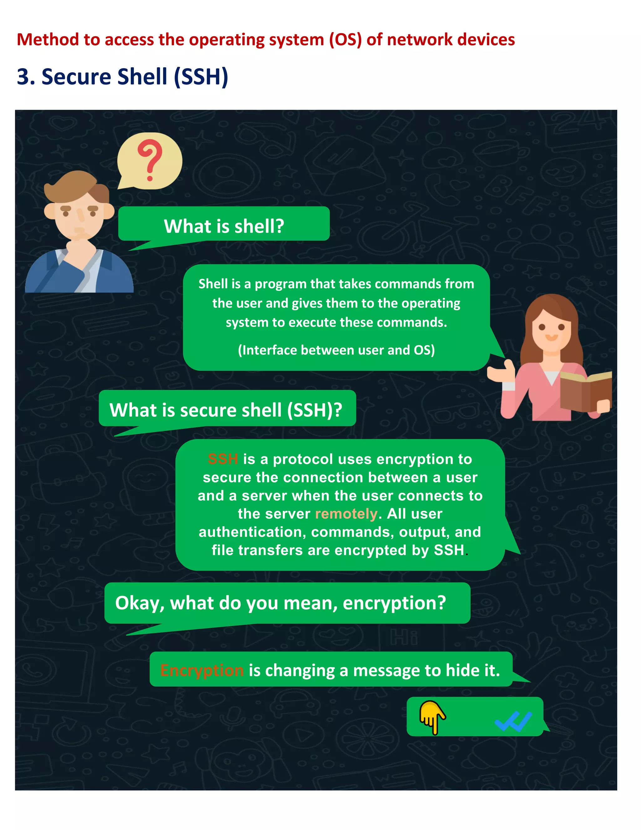 Secure shell(ssh) AND telnet AND CONSOLE | PDF