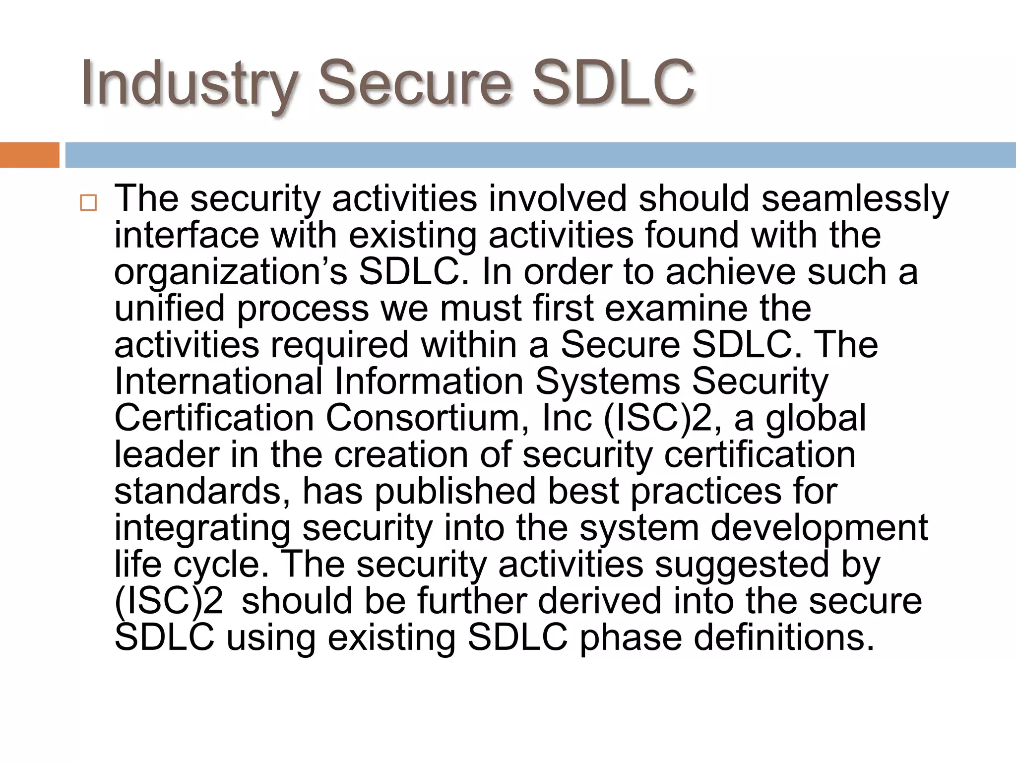 Secure Software Development Life Cycle | PPTX