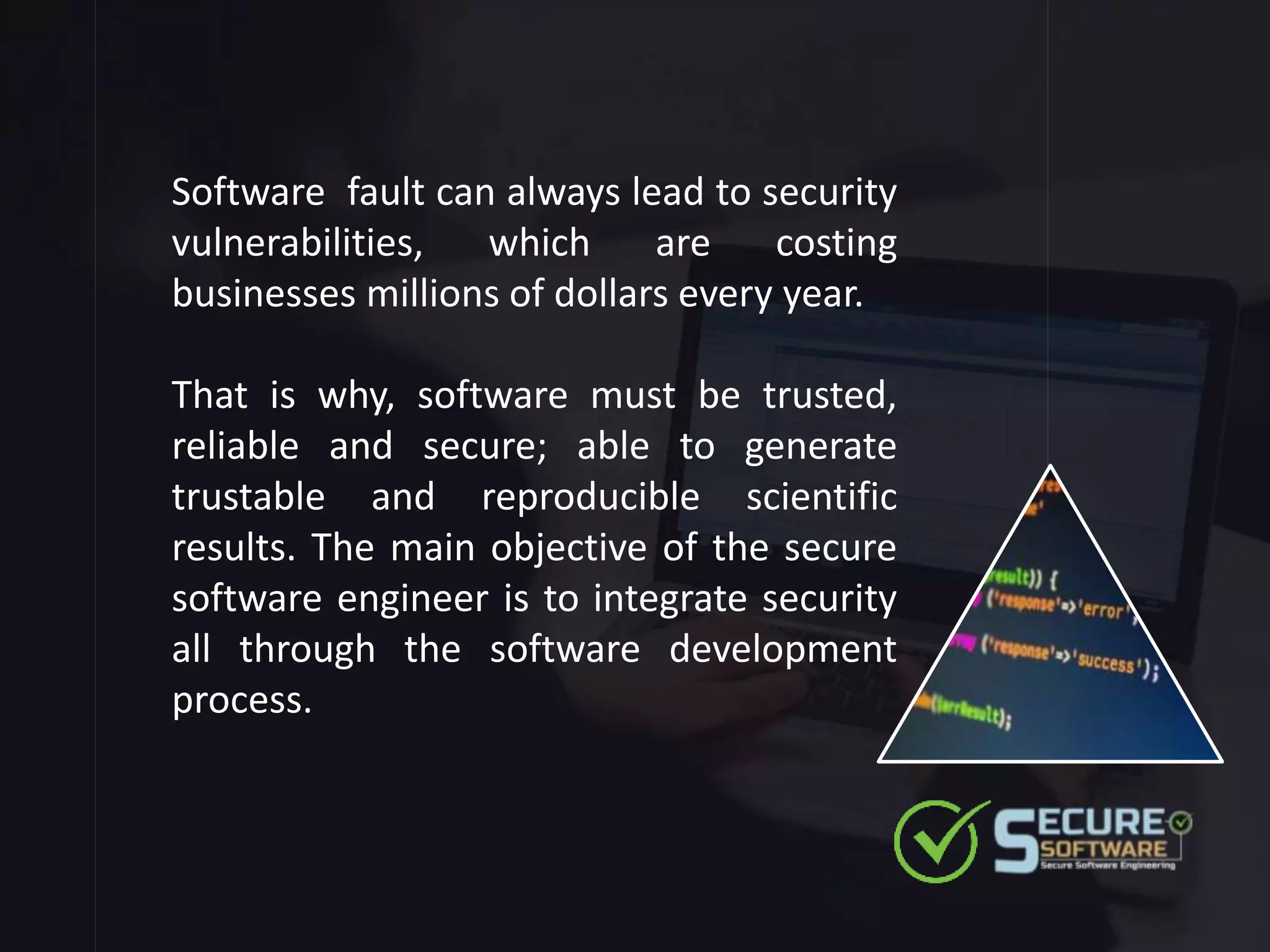 Software engineering, Secure software engineering training | PPT