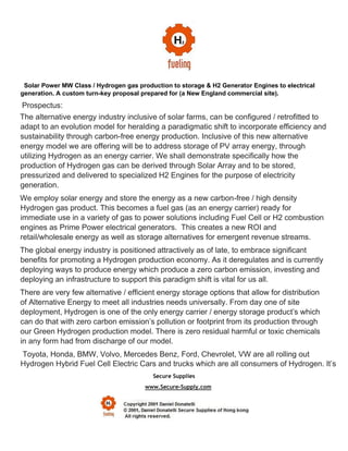 Hydrogen Energy Storage offer presentation word | PDF