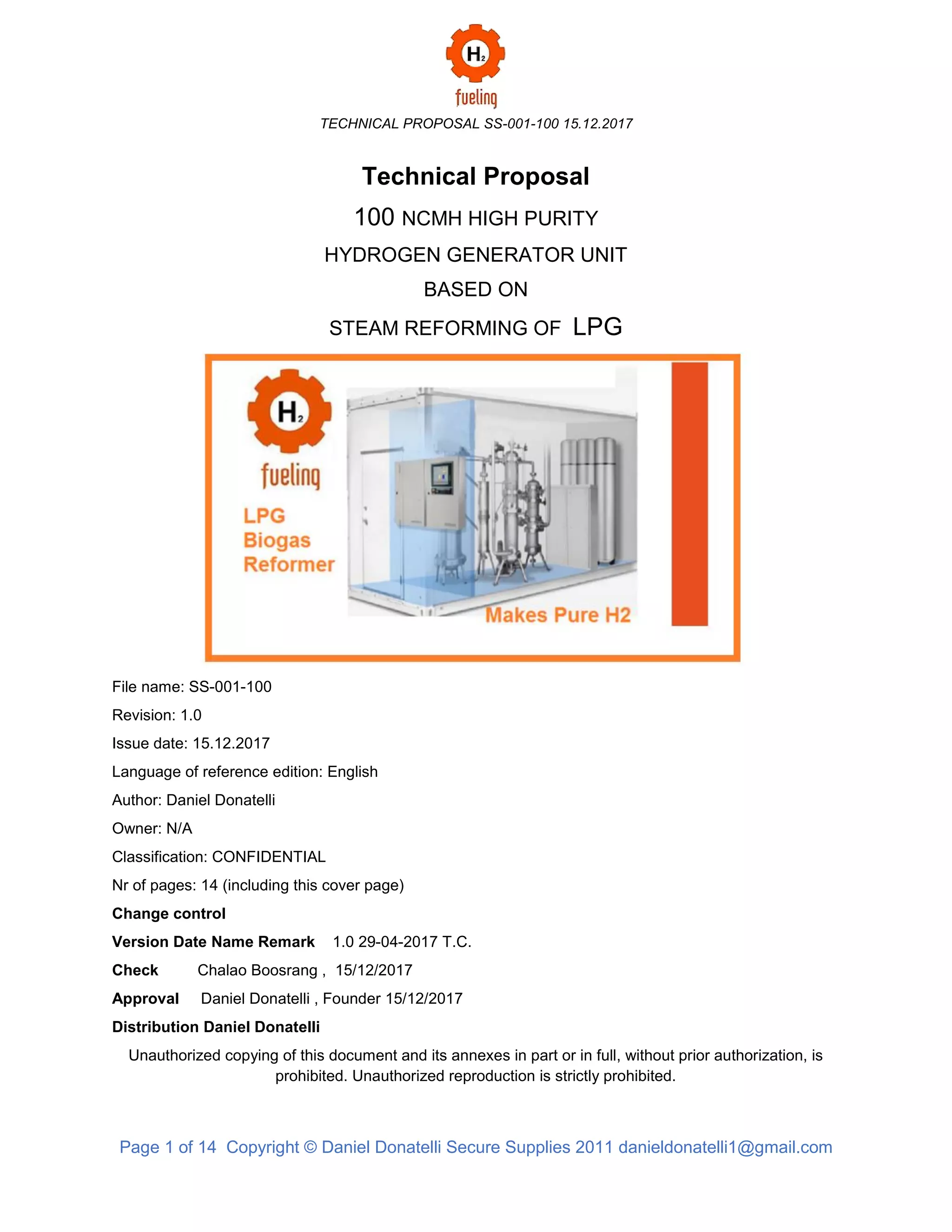 Lpg Biogas Biomass Reformer Hydrogen Fuel cell power gas | PDF ...