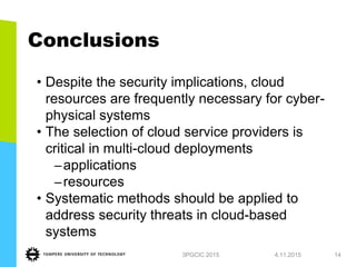 Security in Cloud-based Cyber-physical Systems | PPTX | Cloud Computing | Internet