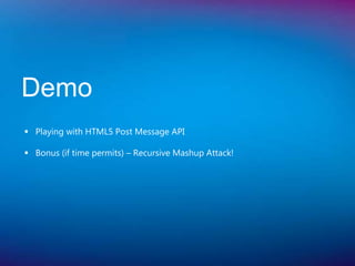 Secure web messaging in HTML5 | PPT