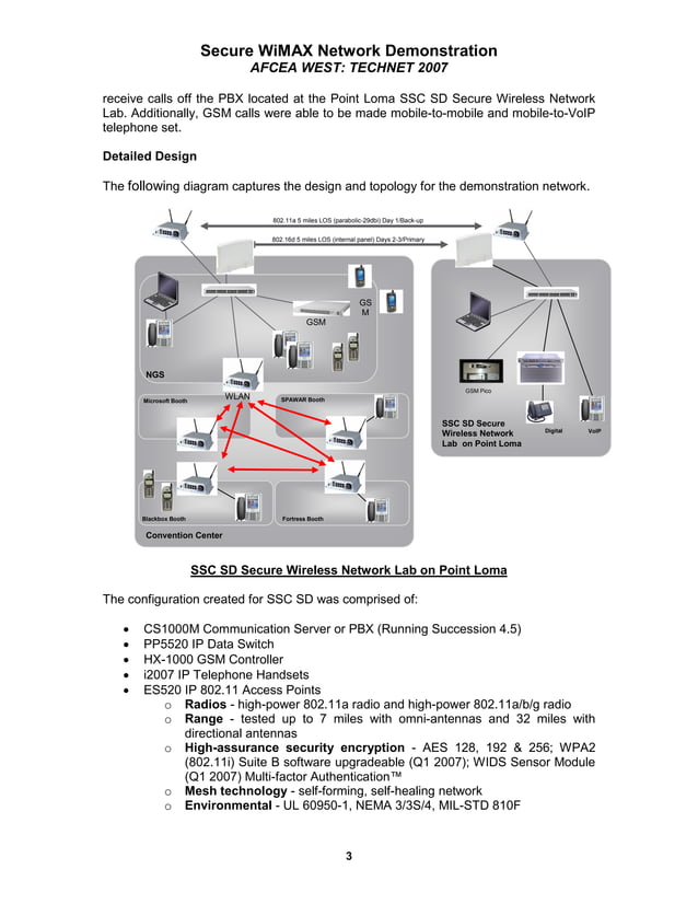 Secure WIMAX network demo AFCEA West 2007 | PDF