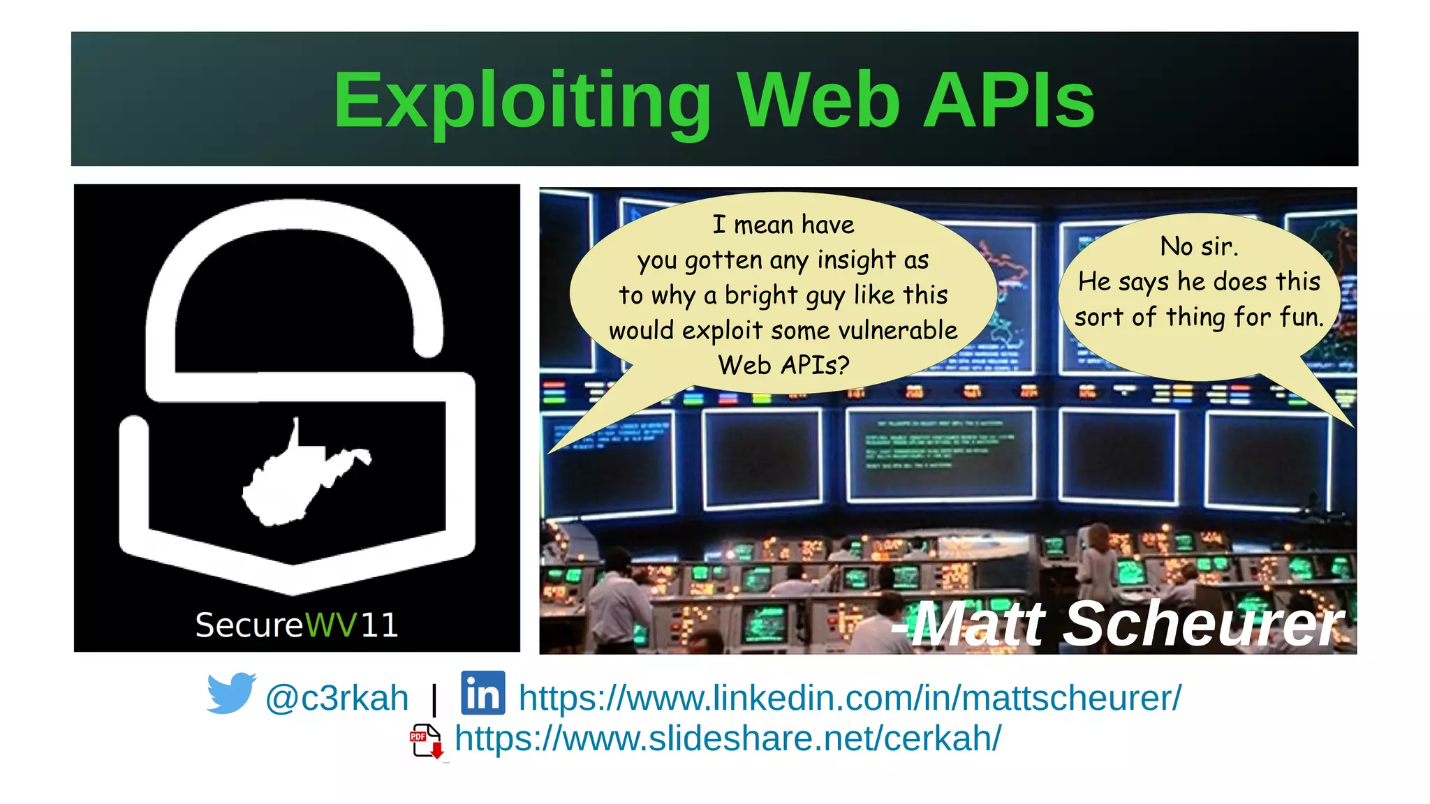 Securewv Exploiting Web Apis Ppt 