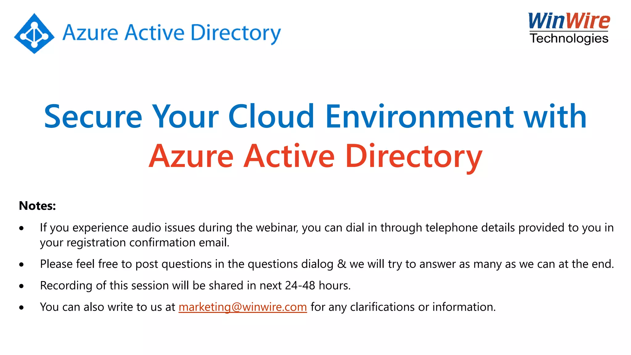 Secure Your Cloud Environment with Azure Active Directory (AD) | PDF ...