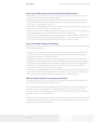 Securing and Managing Offce 365 with XenMobile | PDF