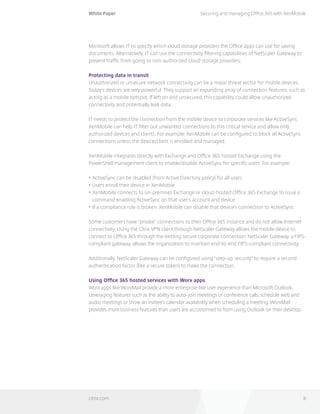 Securing and Managing Offce 365 with XenMobile | PDF