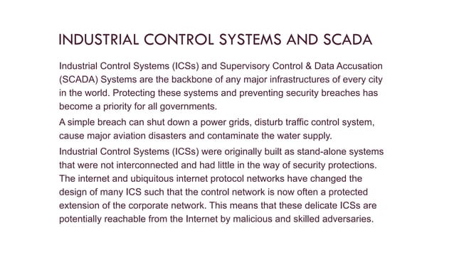 Securing Industrial Control System | PPT
