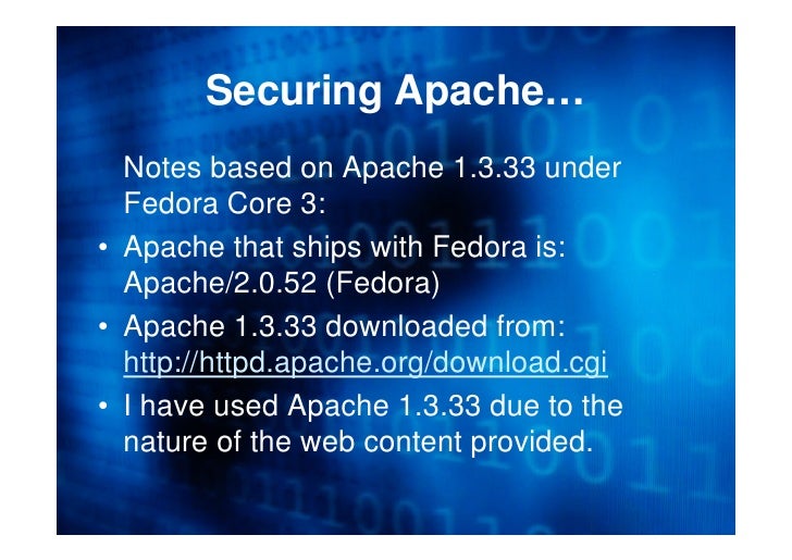 Securing The Apache Web Server