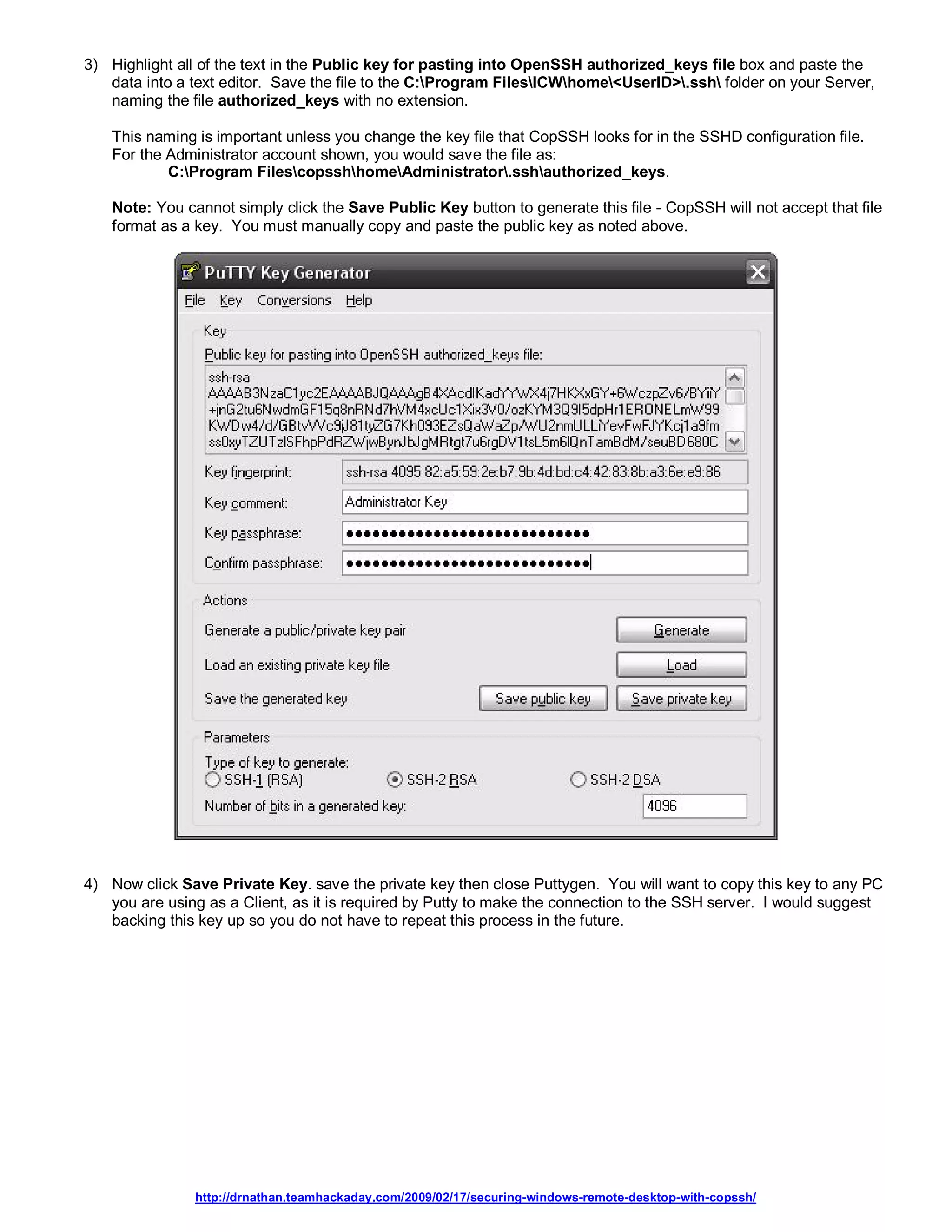 Securing Windows Remote Desktop With Copssh | PDF