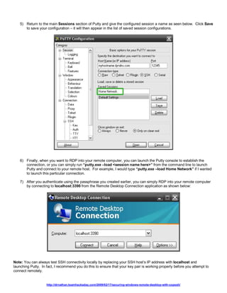 Securing Windows Remote Desktop With Copssh | PDF