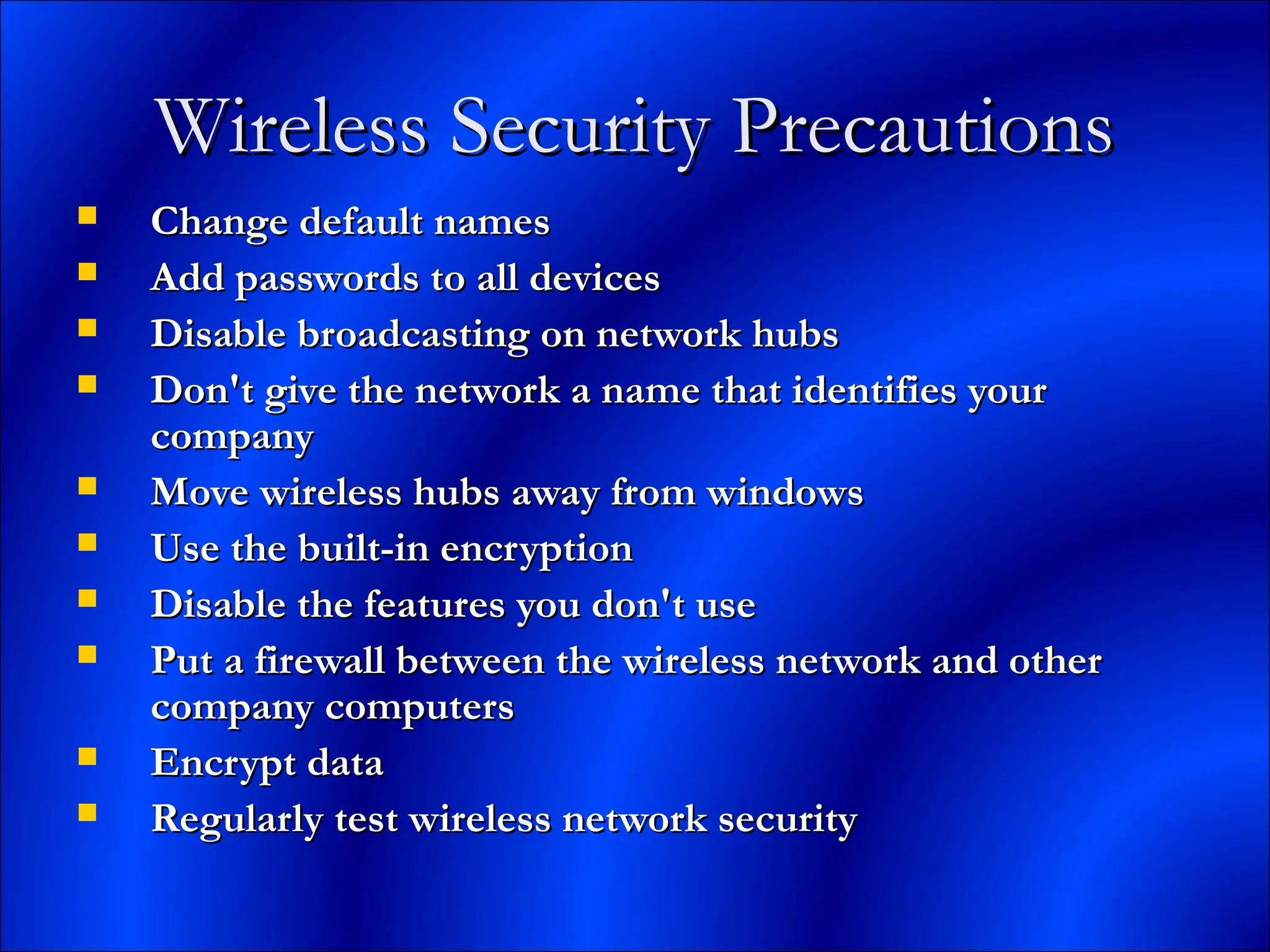 Securing Wireless Network Ppt