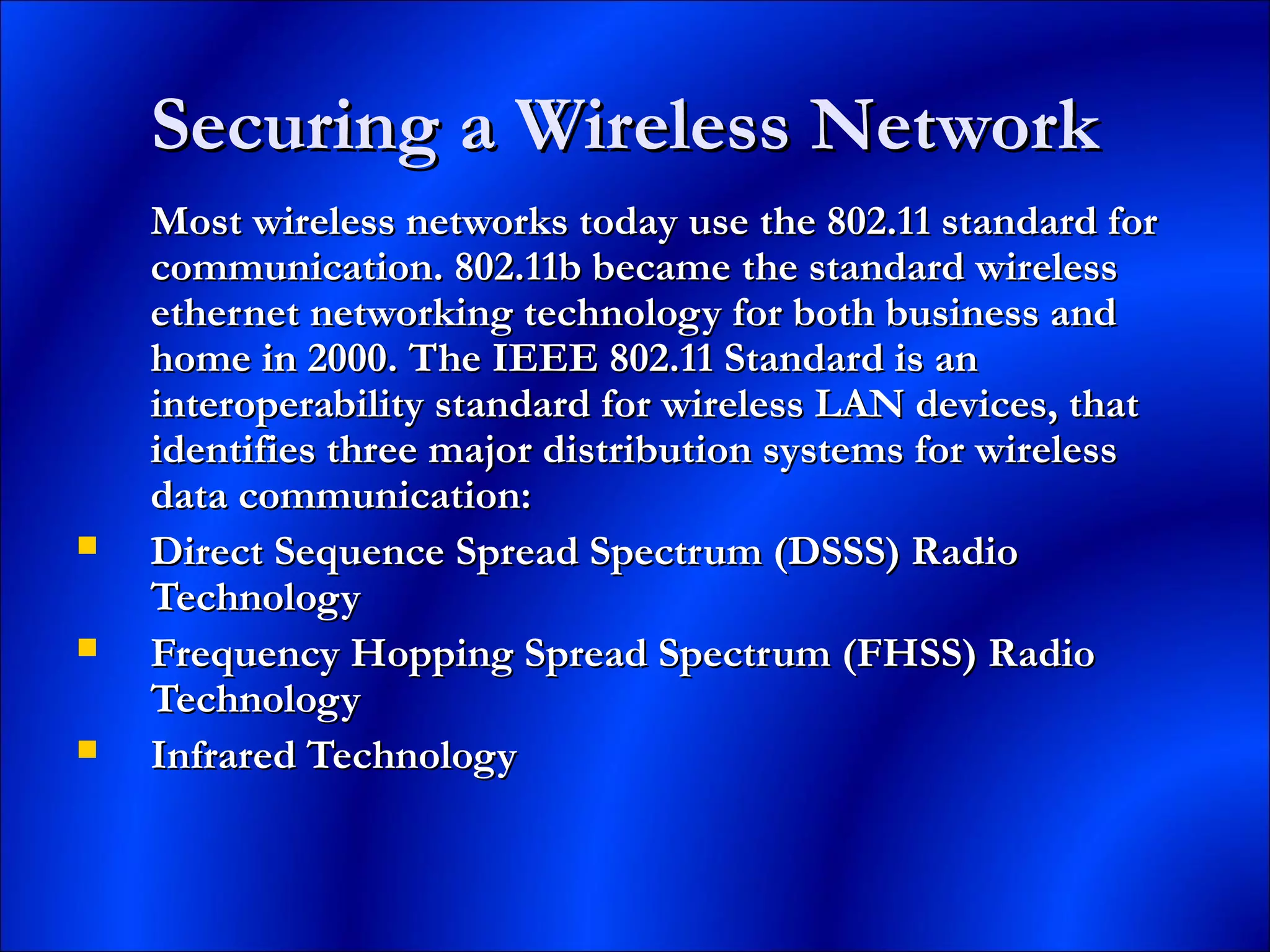 Securing Wireless Network Ppt