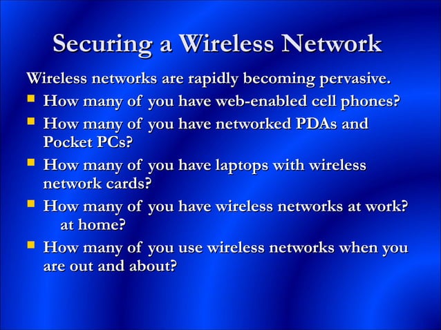 Securing wireless network | PPT
