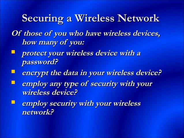 Securing wireless network | PPT