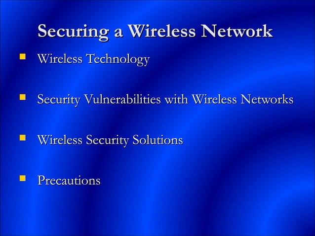 Securing Wireless Network Ppt