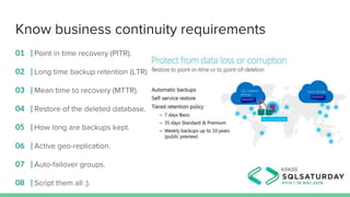 Securing and maintaining azure sql | PPT