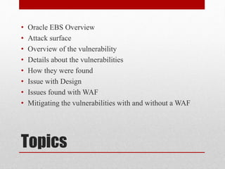 Securing broken access controls on Oracle E-business suite | PPT